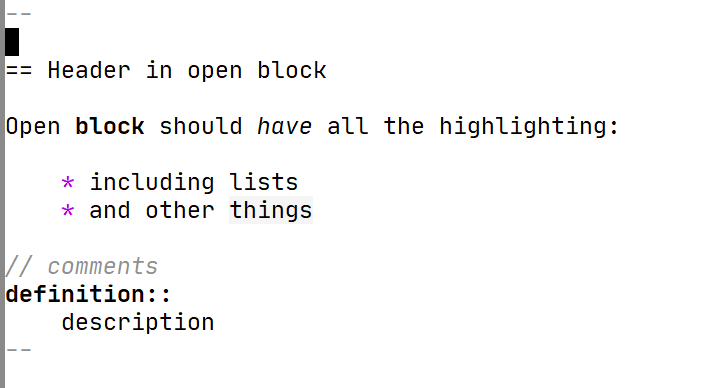Open Block Highlighting · Issue 60 · Habamaxvim Asciidoctor · Github