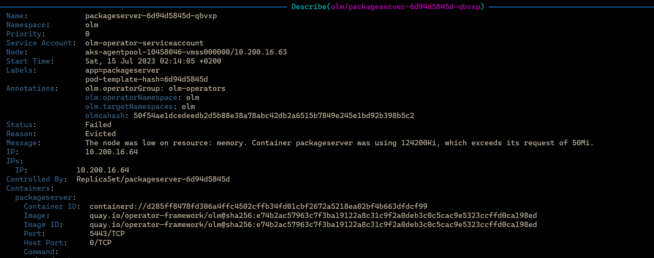 OLM pods are down · Issue #2995 · operator-framework/operator-lifecycle-manager · GitHub