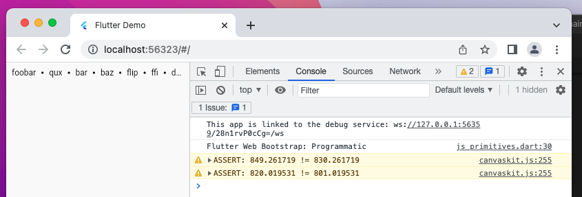 [canvaskit] Unexpected print statements from canvaskit.js when using TextOverflow.ellipsis ...