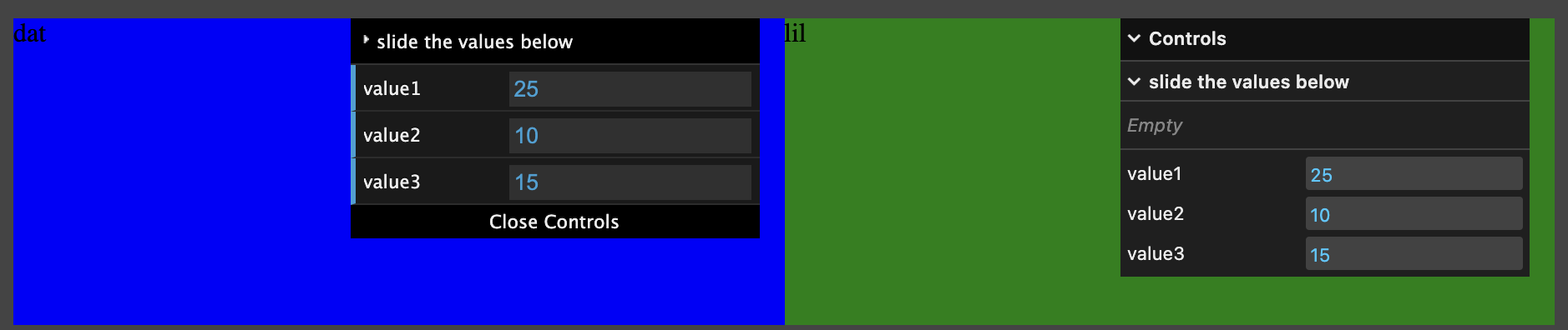 empty folders show 'empty' in lil.gut but nothing in dat.gui · Issue #38 · georgealways/lil-gui ...