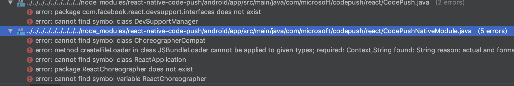 Builds Fail On React Native 
