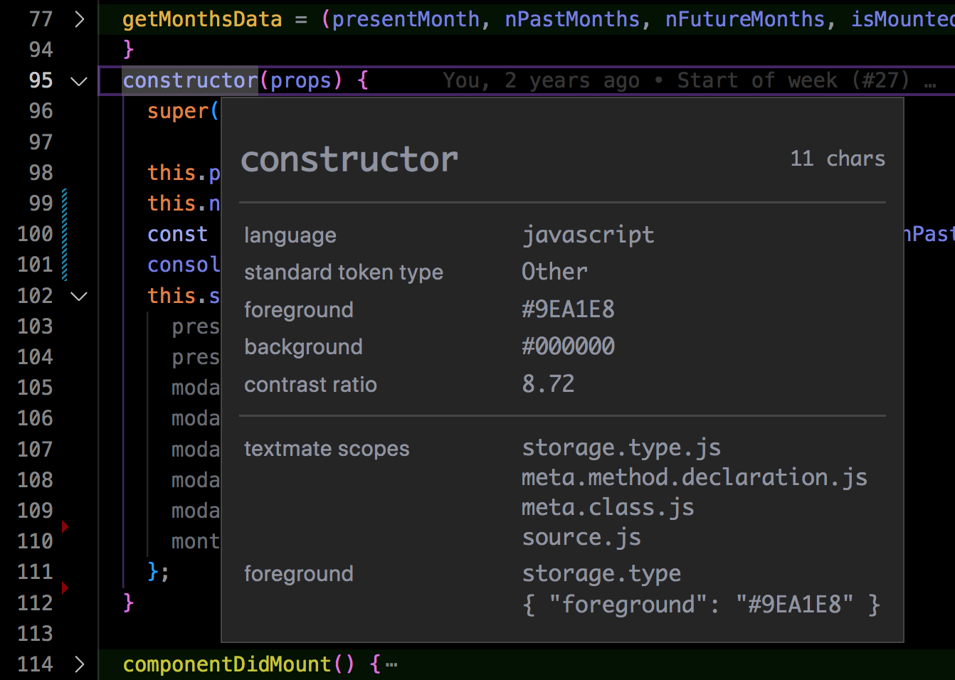 Constructor Has Textmate Scope Storage Type · Issue 41 · Microsoft Vscode Themes · Github