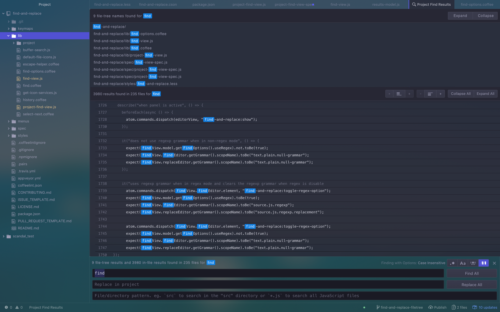 [Feature request] project find and rename options for files and folders · Issue #957 · atom/find ...