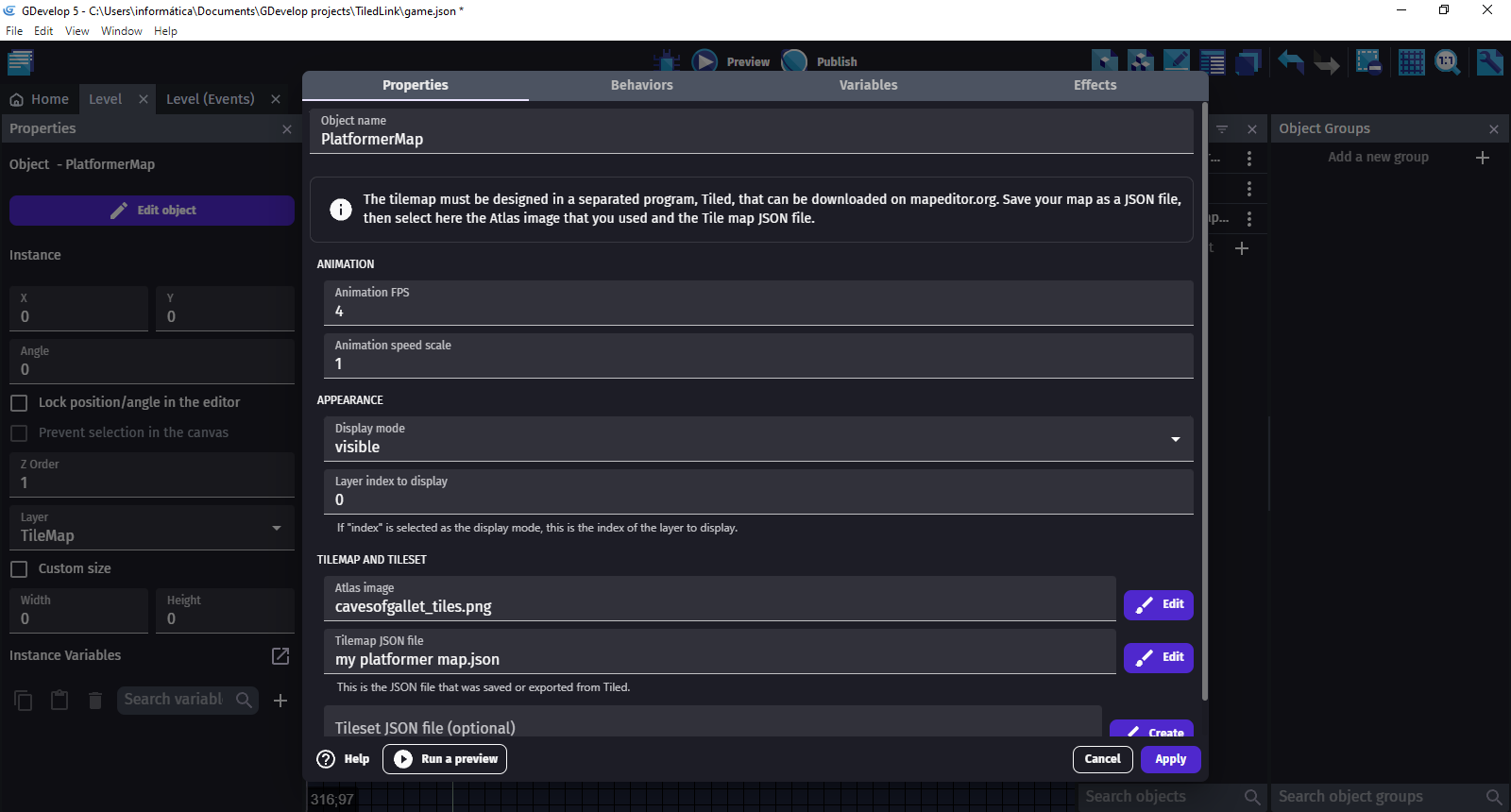 TiledLink · Issue #579 · GDevelopApp/GDevelop-extensions · GitHub
