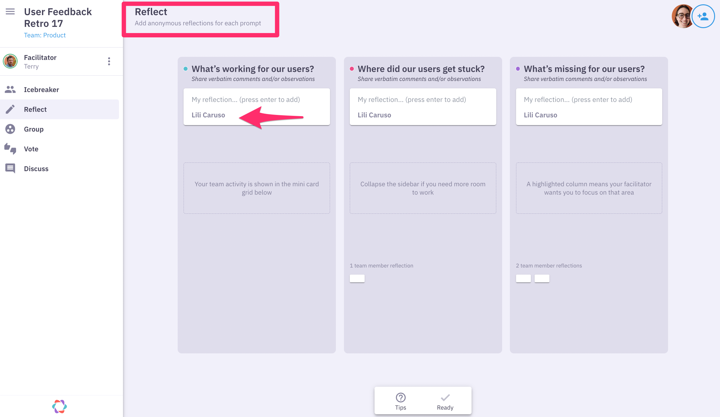 Display: Instruction copy for Reflect board does not represent non-anonymous reflections · Issue ...
