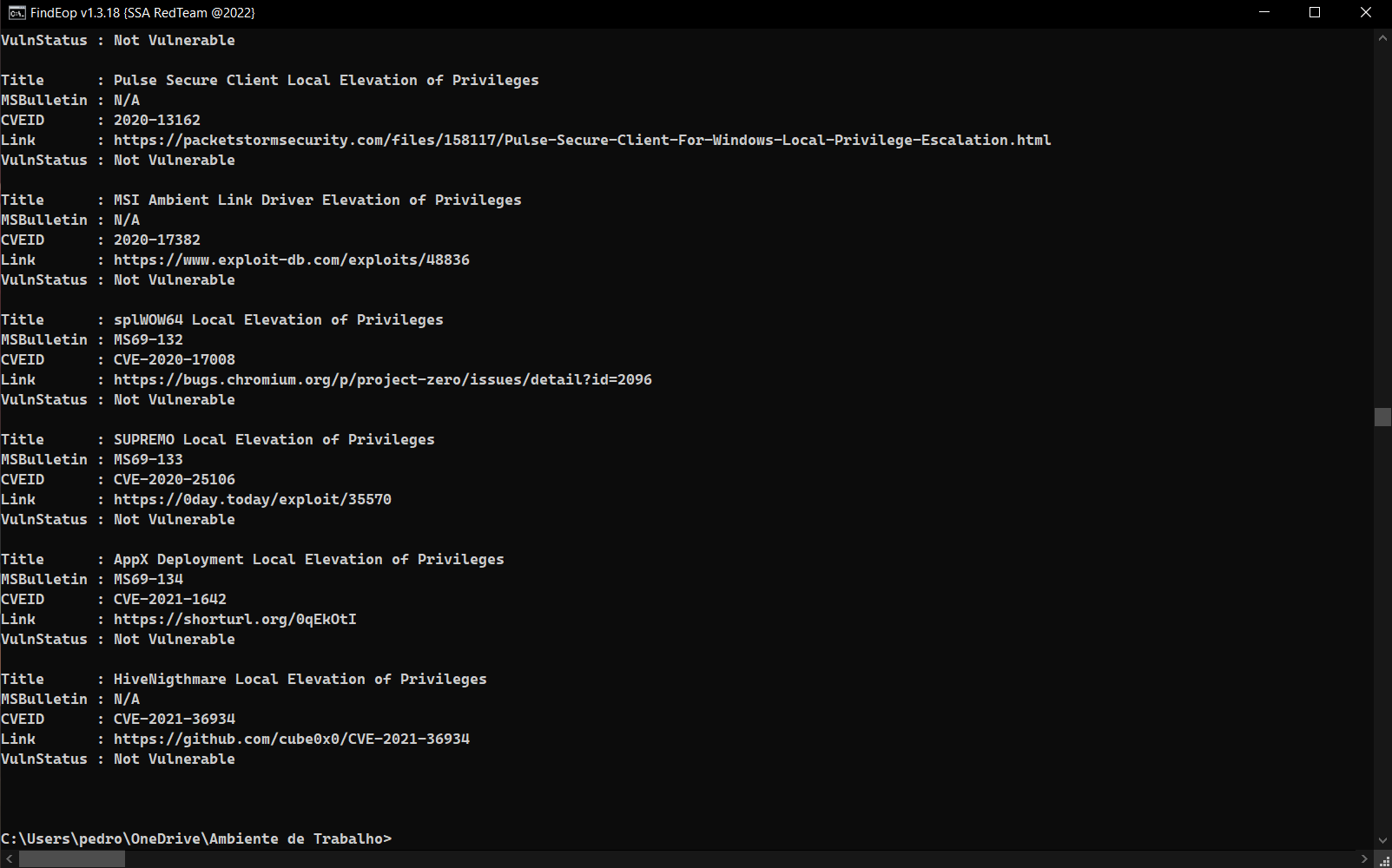 Auxiliary module of @Meterpeter v2.10.11 - FindEop module ( EOP ) · GitHub