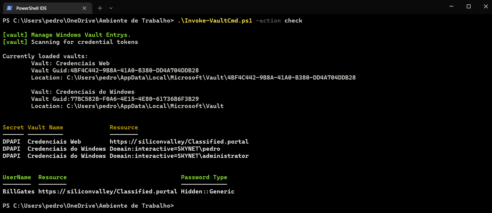 Manage Windows Password Vault Items · GitHub