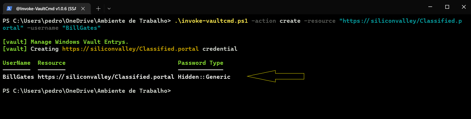 Manage Windows Password Vault Items · GitHub