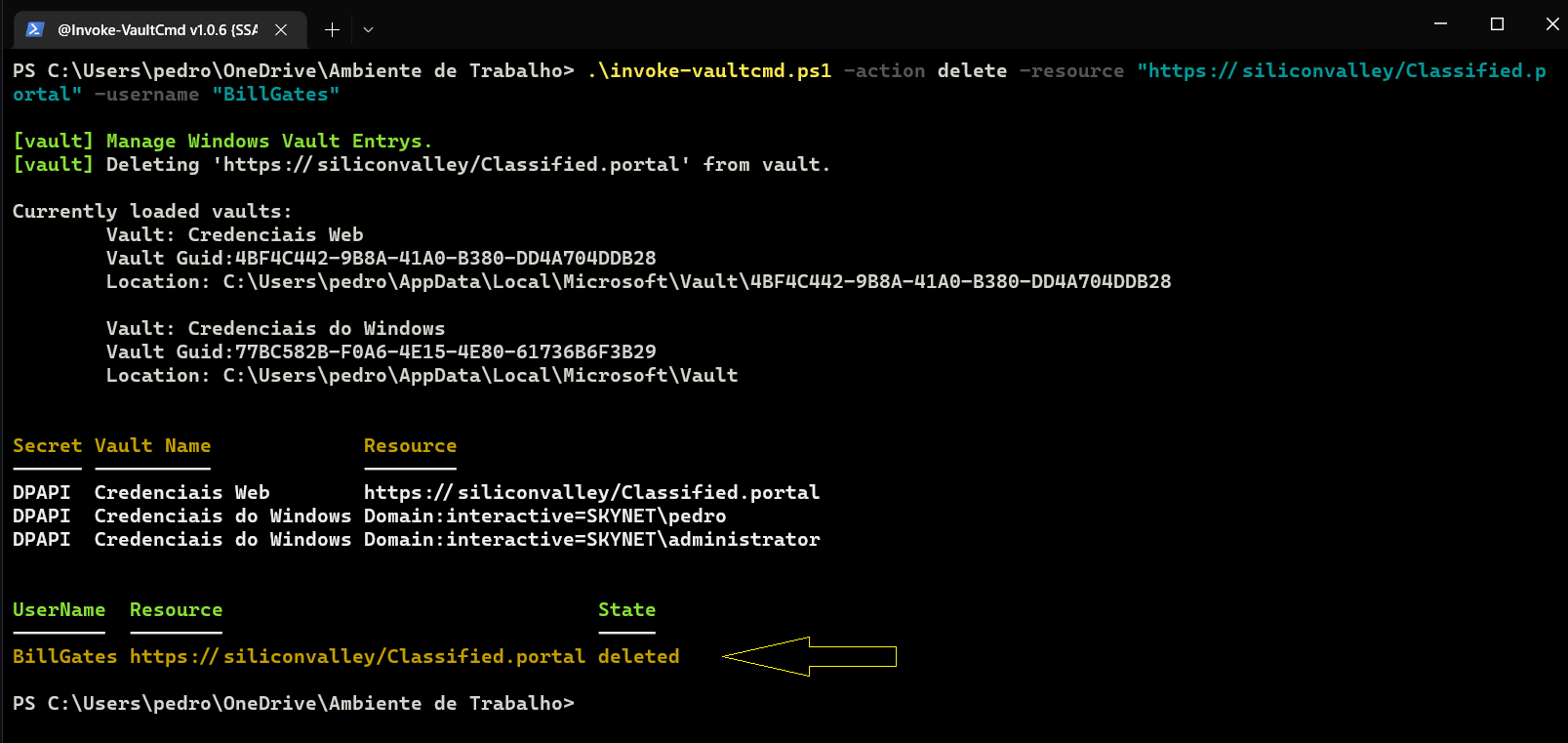 Manage Windows Password Vault Items · GitHub