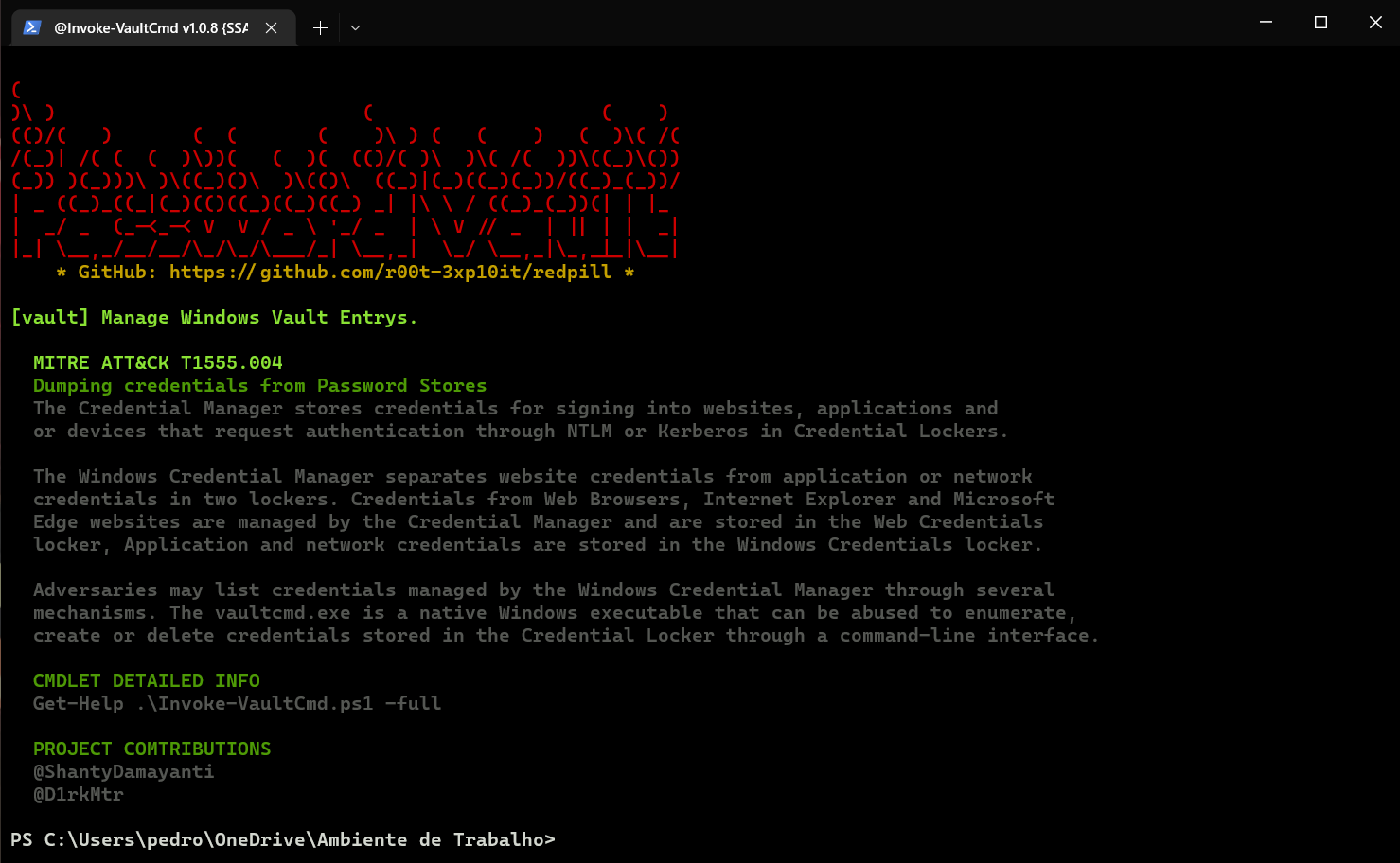 Manage Windows Password Vault Items · GitHub