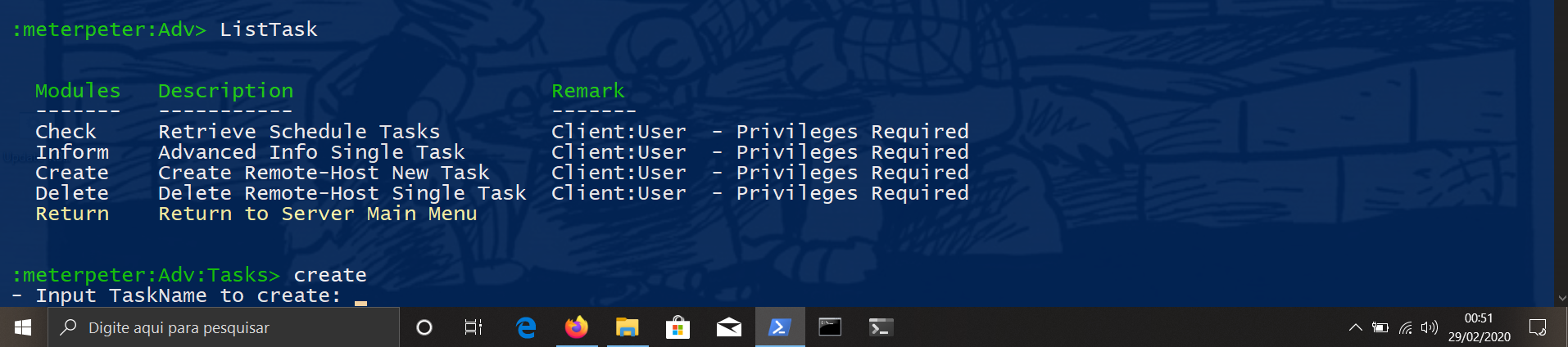 Working with Remote Tasks Using Schtasks Native Appl - r00t-3xp10it/meterpeter GitHub Wiki