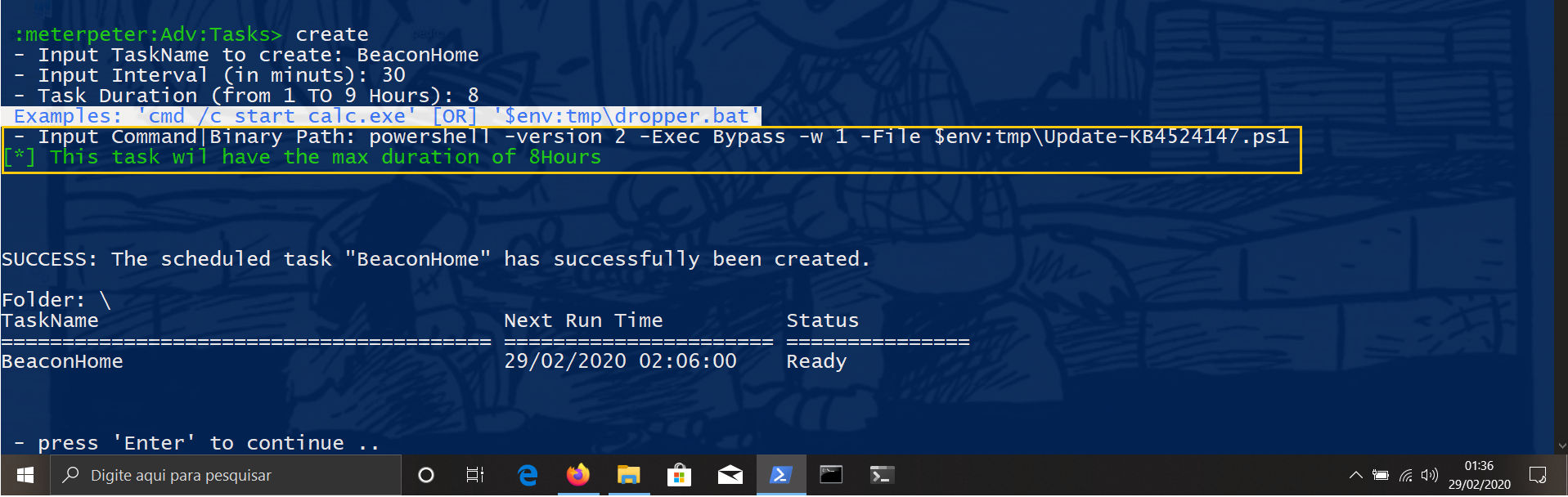 Working with Remote Tasks Using Schtasks Native Appl - r00t-3xp10it/meterpeter GitHub Wiki