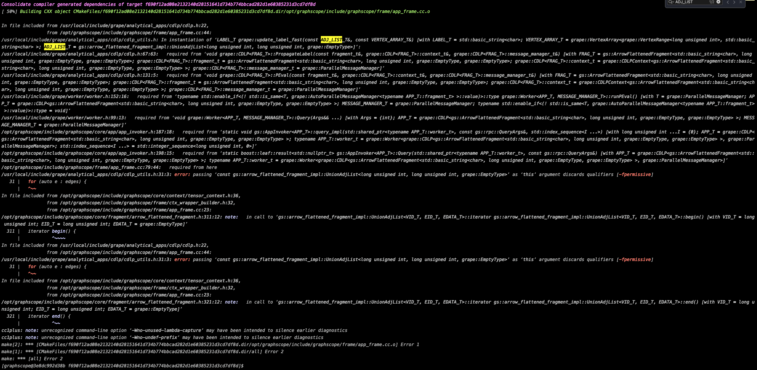 [BUG] Algorithm 'CDLP' failed to compile on arrow flatten graph · Issue ...