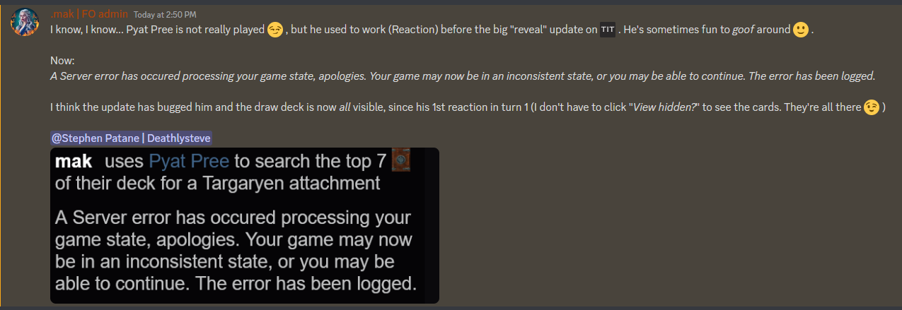 Pyat Pree broken in general · Issue #3341 · throneteki/throneteki · GitHub