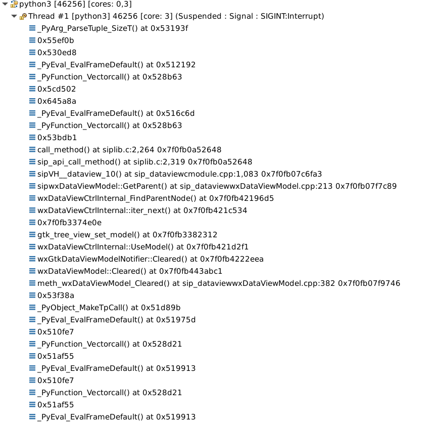 DataViewModel Cleared method freezes in gtk3 · Issue #2203 · wxWidgets/Phoenix · GitHub