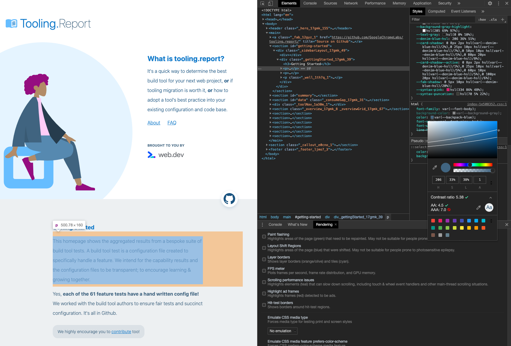 Text has low contrast with background on Windows · Issue #326 · GoogleChromeLabs/tooling.report ...