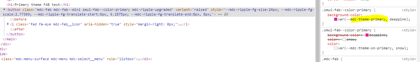 Mini Fab doesnt seem to work with color="primary" · Issue #55 · hperrin/svelte-material-ui · GitHub