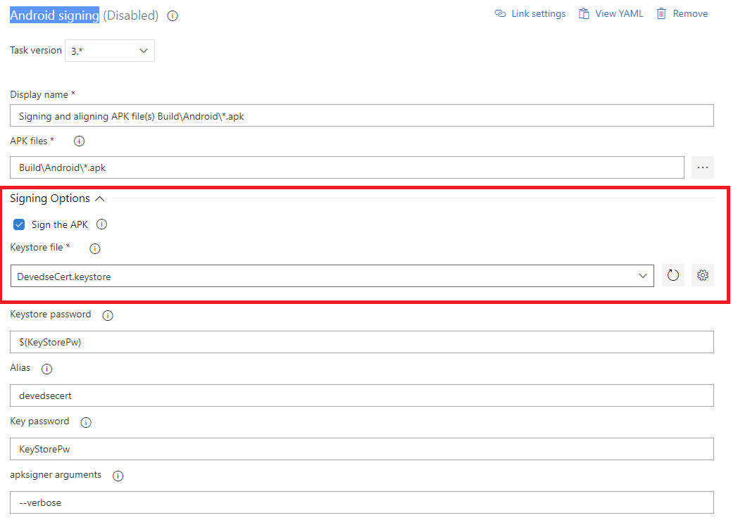 Android Signing · Issue #101 · Dinomite-Studios/unity-azure-pipelines-tasks · GitHub