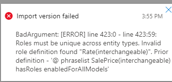 bf luis:convert: Error of "Roles must be unique across entity types." triggers by having ...