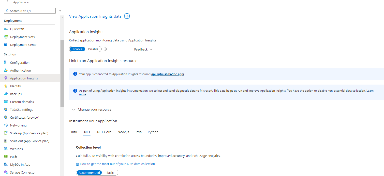 Link App Service and App Insights · Issue #10 · Azure/reliable-web-app-pattern-dotnet · GitHub