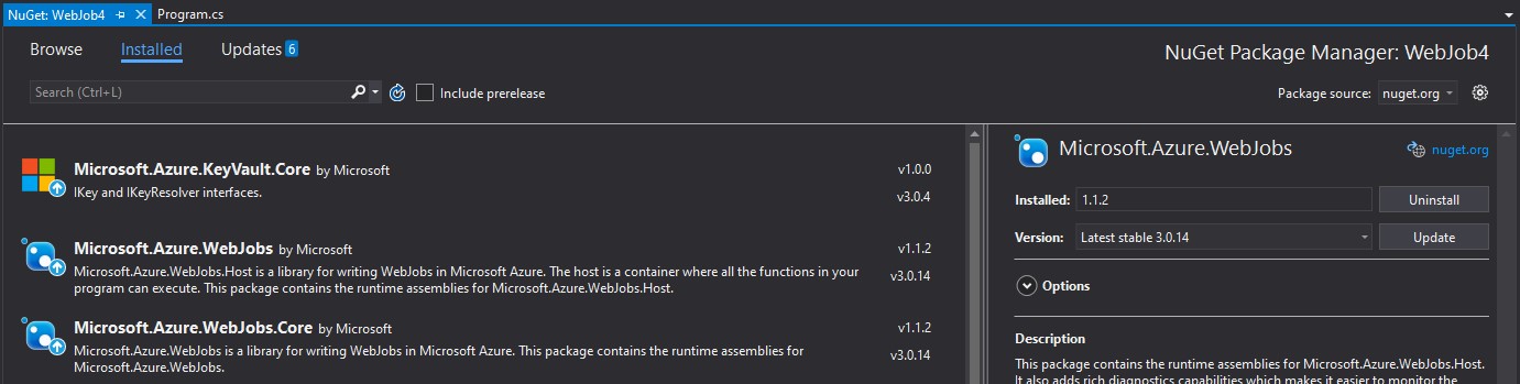 New Project in Visual Studio uses Microsoft.Azure.WebJobs v1.1.2 · Issue #2368 · Azure/azure ...