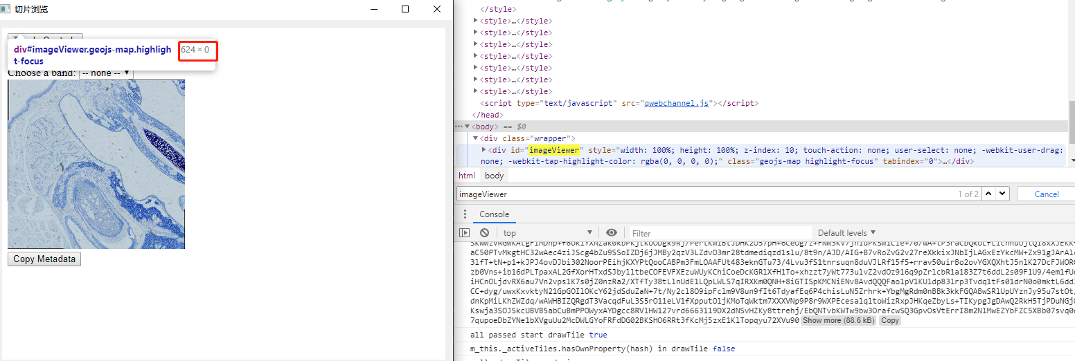 How to use geo.js to get tiles from whole slide image without a web ...
