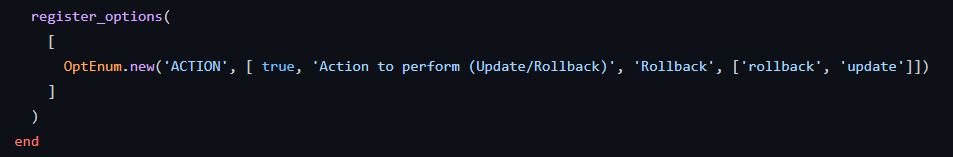 Module Rollbackdefendersignatures Options Error Case Sensitive · Issue 16999 · Rapid7