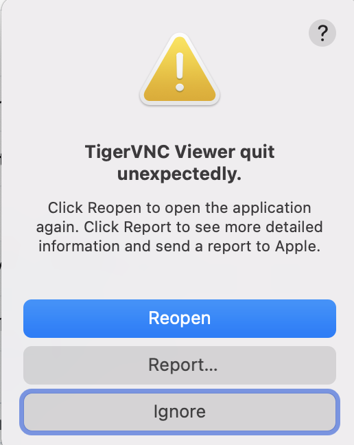 TigerVNC client crashes a lot on macOS 12.2 · Issue #1423 · TigerVNC/tigervnc · GitHub