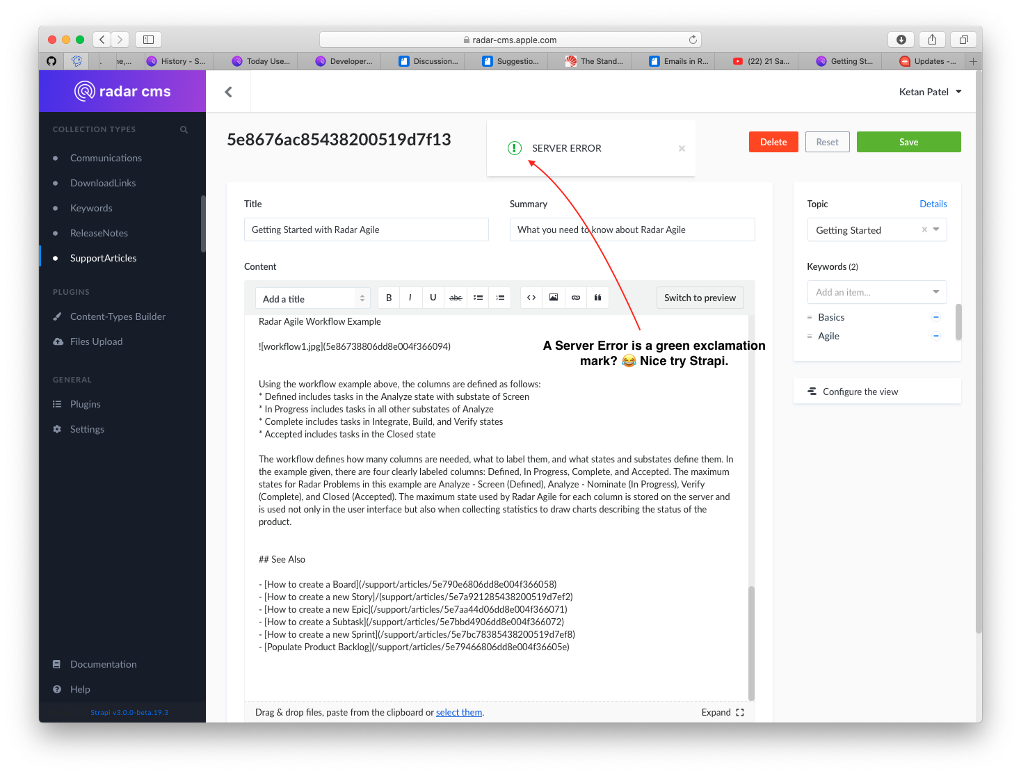 Strapi presents 403 server error notifications with a green exclamation mark (!) · Issue #6062 ...