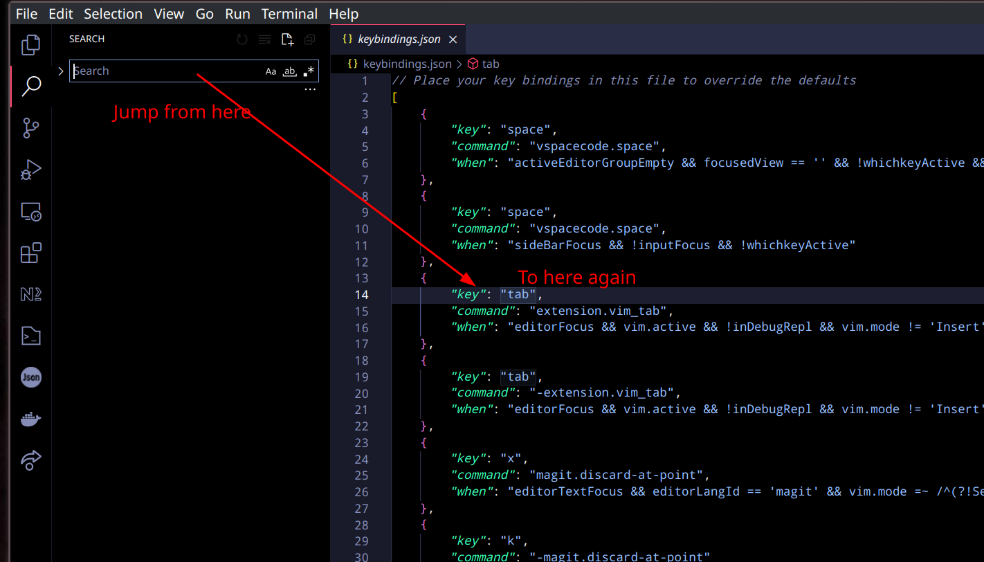 A Way To Jump And Close Search Using Keyboard · Issue 7566 · Vscodevim Vim · Github
