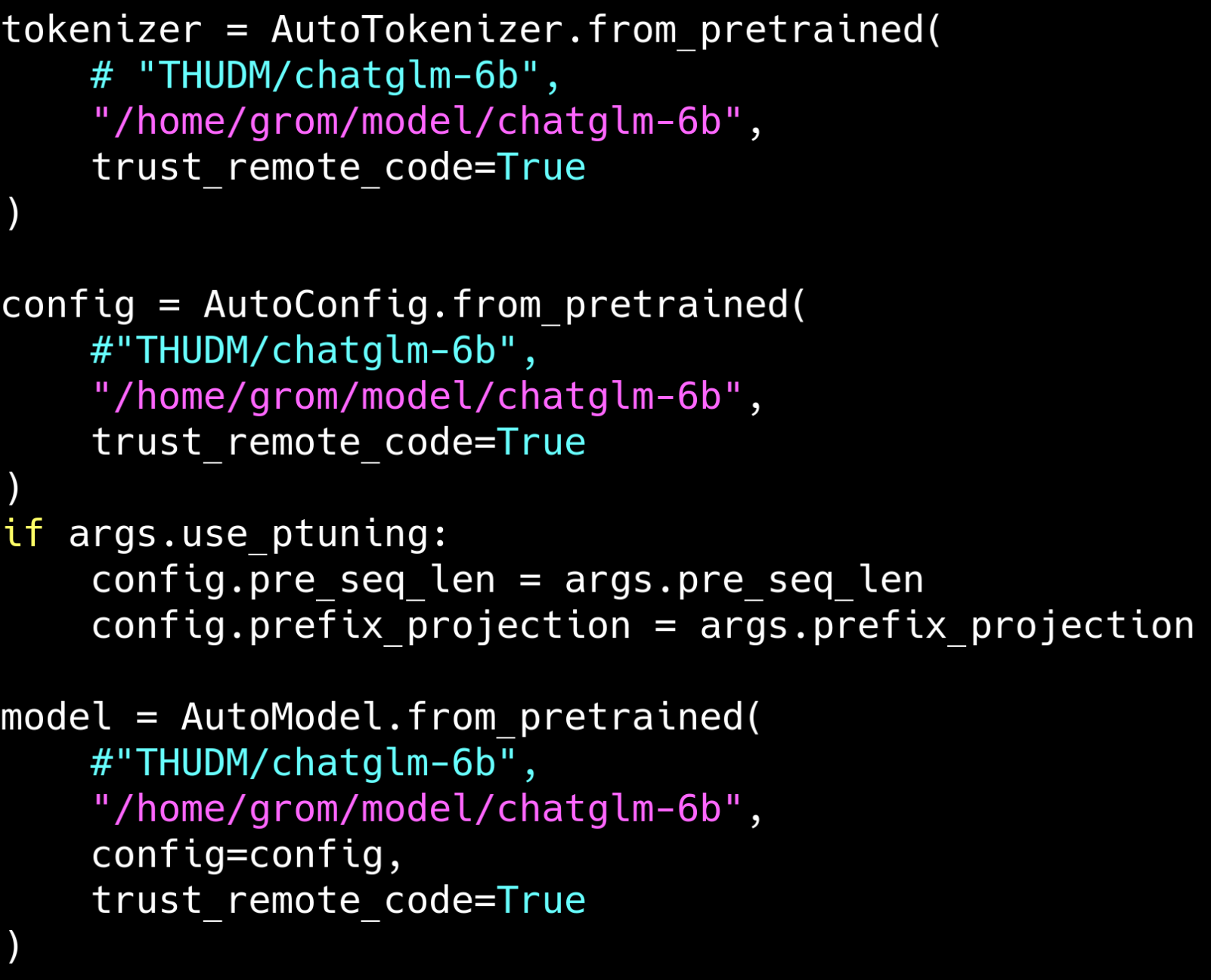 多卡训练后，推理时提示找不到tokenization_chatglm.py · Issue #69 · HarderThenHarder/transformers_tasks · GitHub