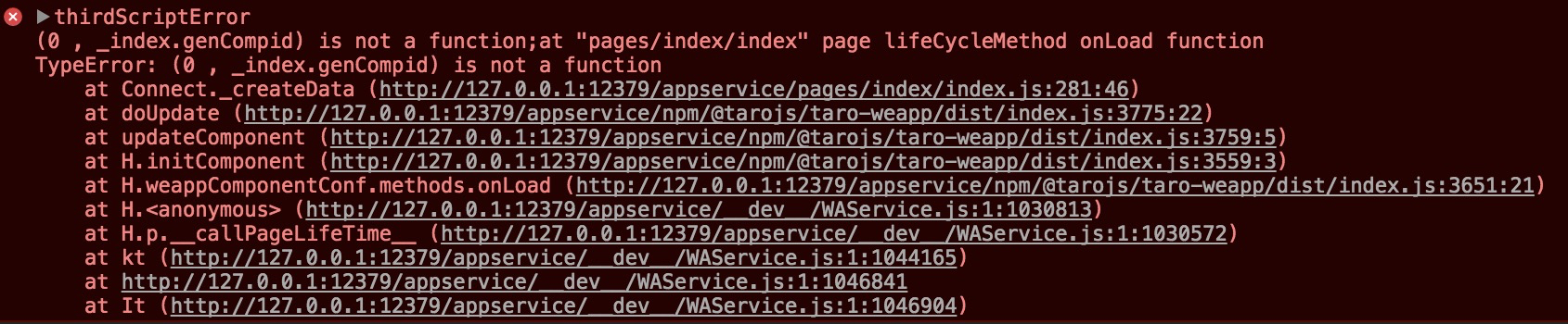 v1.3.0-beta.2 编译报 thirdScriptError · Issue #3031 · NervJS/taro · GitHub