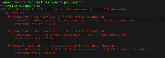 Failed to upgrade Firebase SDK · Issue #7796 · firebase/firebase-ios-sdk · GitHub