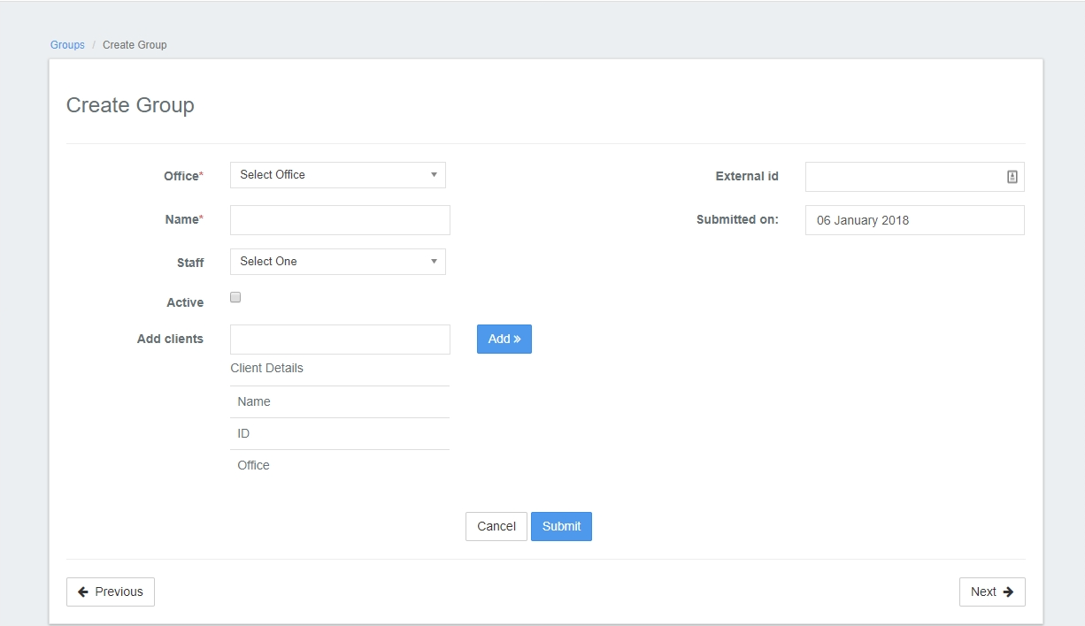 Create Group screen has redundant/non-functioning buttons · Issue #2764 · openMF/community-app ...