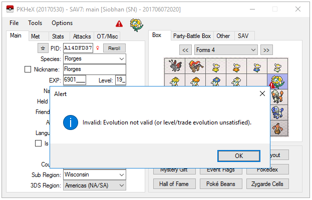 Florges evolution level bug · Issue #1202 · kwsch/PKHeX · GitHub