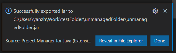Do We Need Done Option After Exporting Jar File · Issue 504 · Microsoftvscode Java 