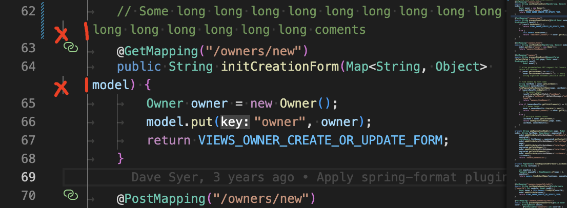 :before decoration of whole line breaks indent guides when word wrap is on · Issue #170023 ...