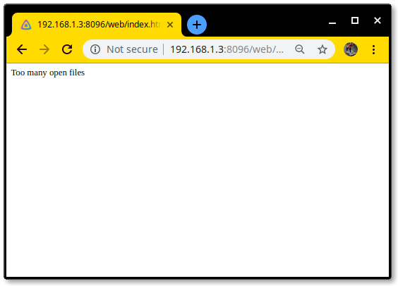 Server unavailable, invalid response, too many open files in system ...