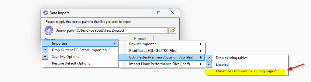 Provide option to Minimize Relog.exe window when processing Permfon BLG files · Issue #250 ...
