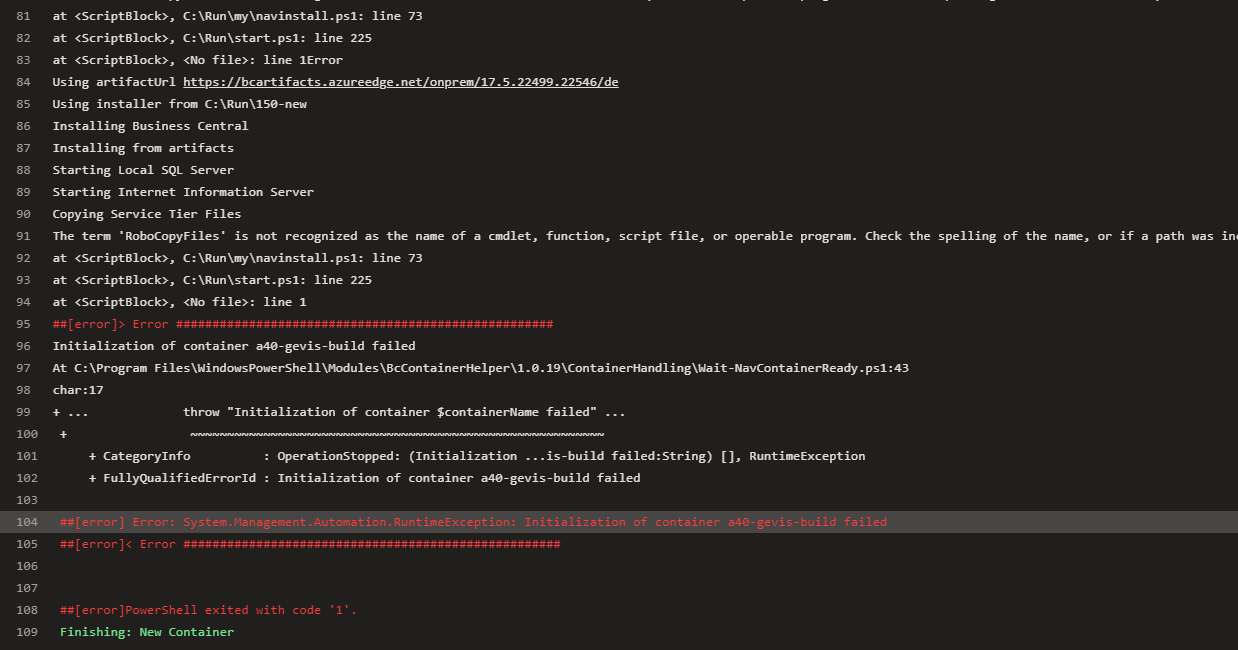 RoboCopyFiles missing in Helper Functions for Container Version: onprem/17.5.22499.22546/de ...