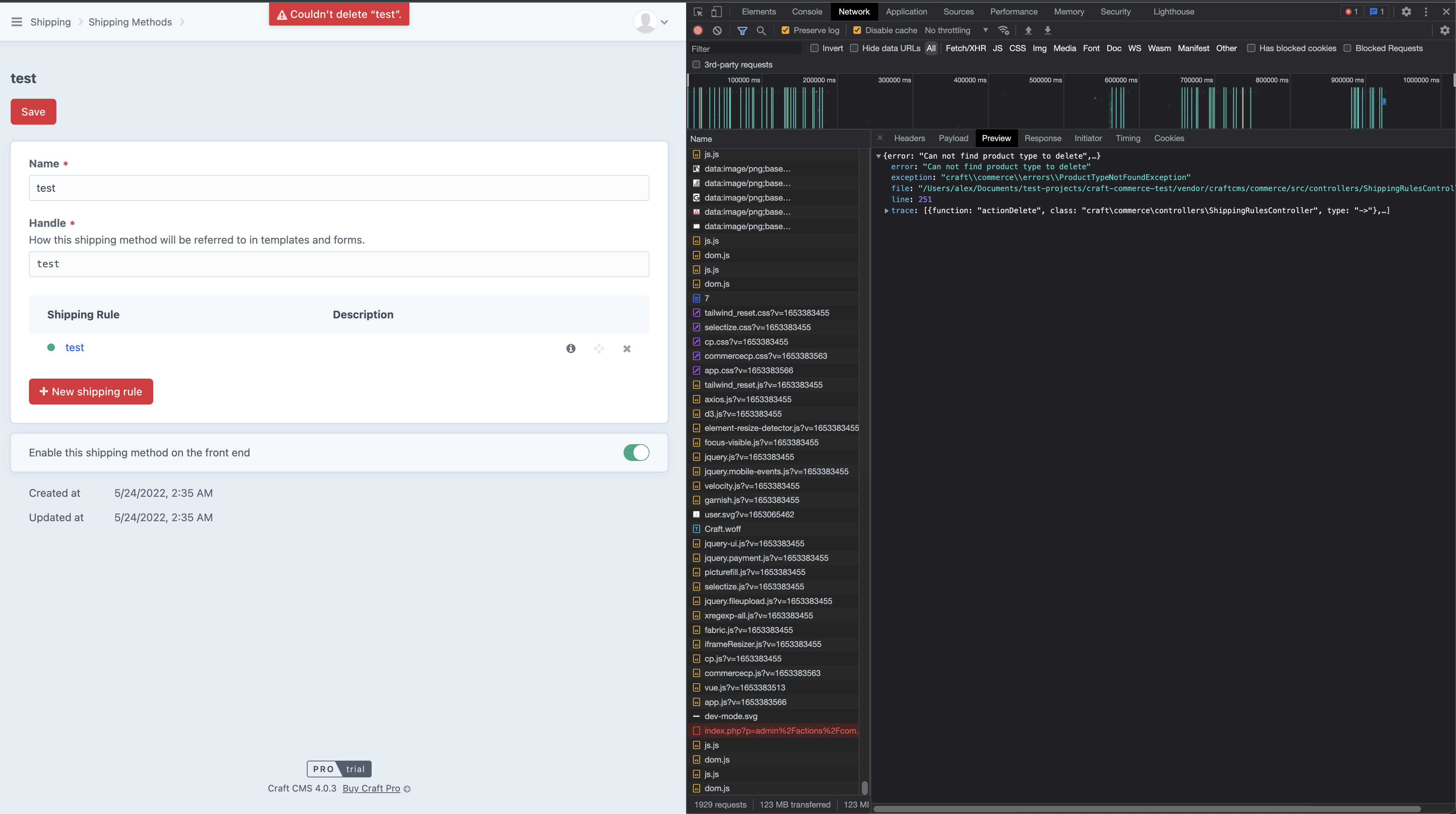 [4.x]: Error while creating a new Shipping rule with particular parameters · Issue #2824 ...
