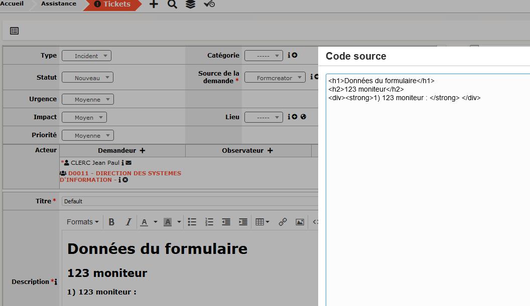 Passage des info (écran, logiciel, téléphone) du formulaire vers le ...
