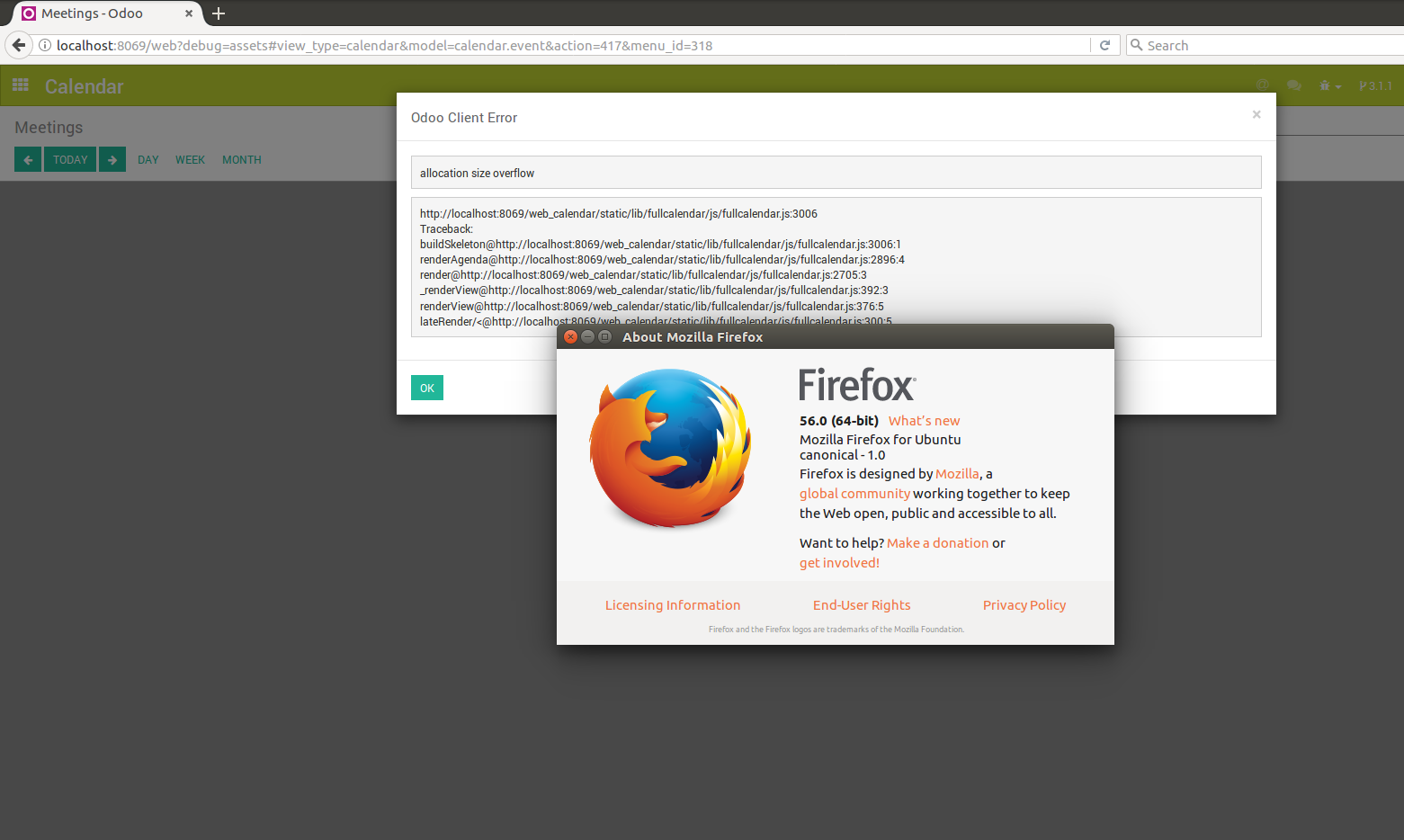 Firefox (v45 - 51) JS bug with Calendar Module. Please help !! Chrome ...