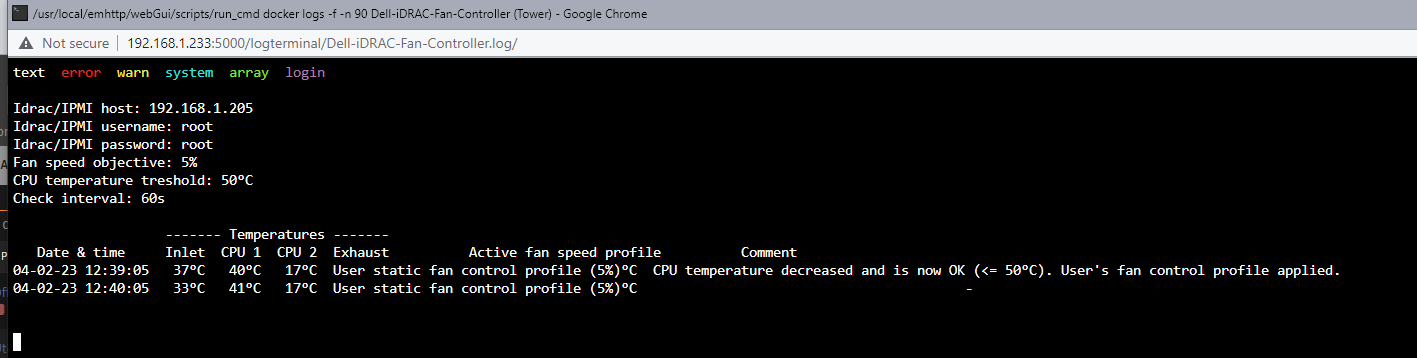 Periodic Error: User static fan control profile (5%): invalid number · Issue #34 · tigerblue77 ...