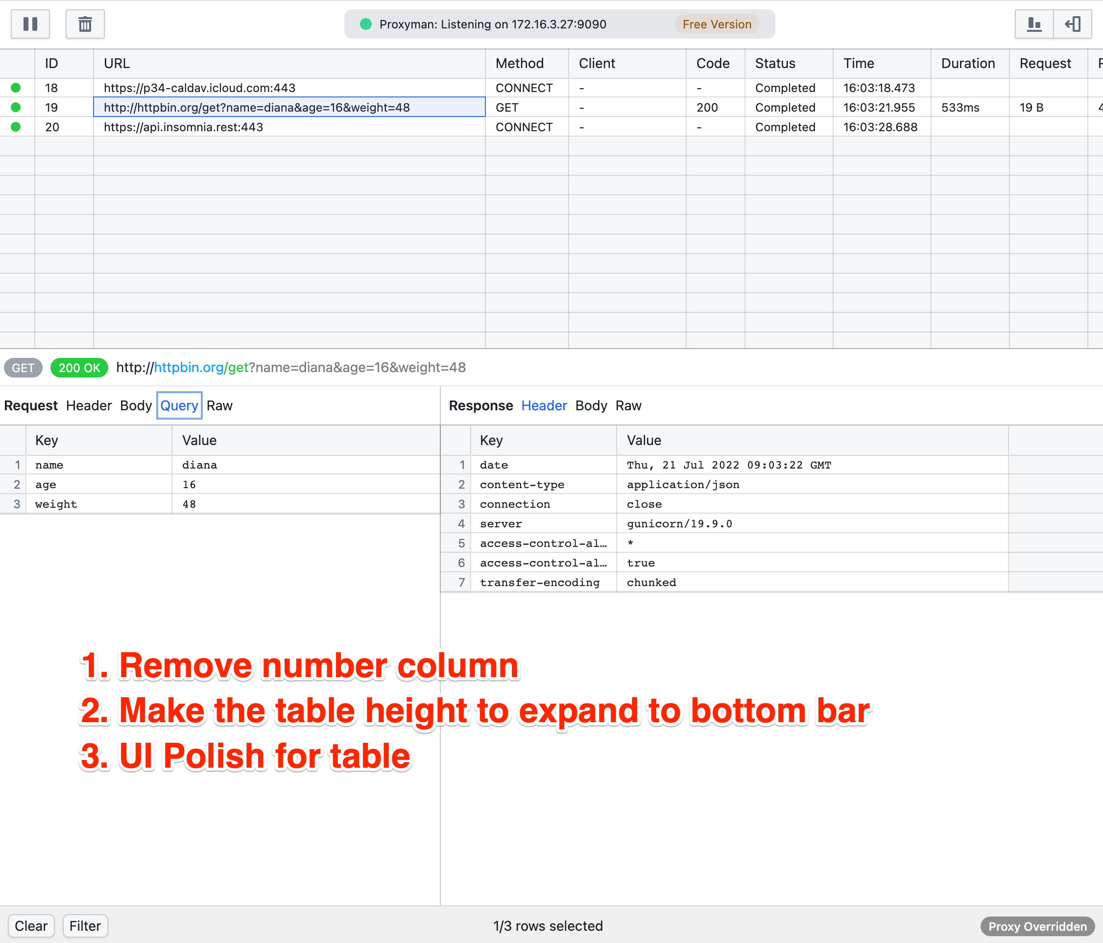 Better Ui For The Header Query Tab · Issue 45 · Proxymanapp Proxyman Windows Linux · Github