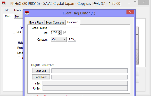 Issue with Event Flags and Constants for JP Crystal · Issue #2347 · kwsch/PKHeX · GitHub
