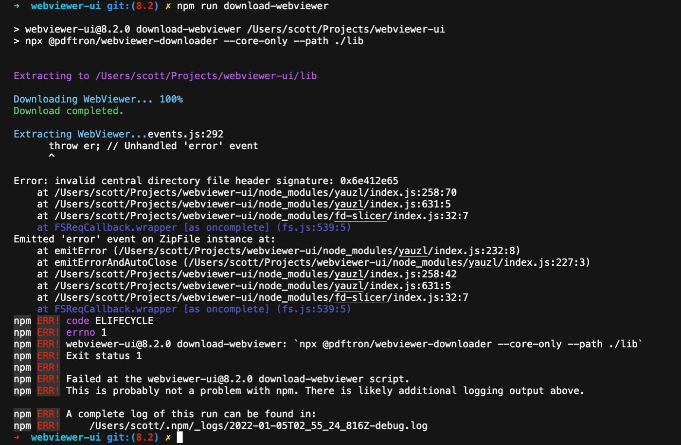[Bug] Webviewer ZIP file cannot be extracted via npm · Issue #944 · ApryseSDK/webviewer-ui · GitHub
