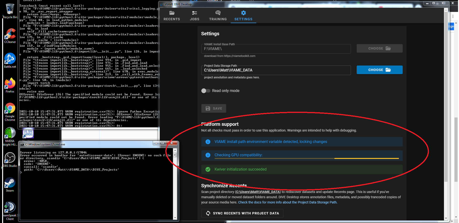 [BUG] On some systems desktop never exits "Checking for GPU" Mode · Issue #983 · Kitware/dive ...